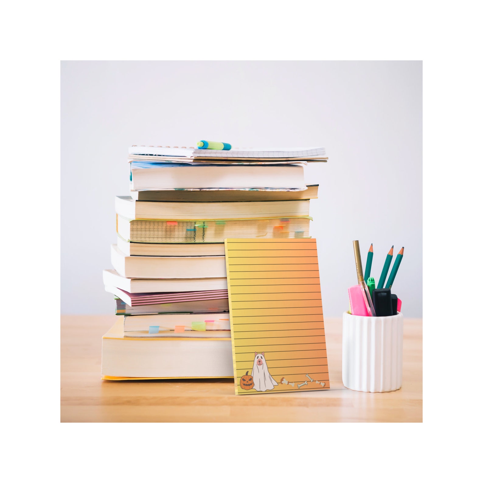 Ghost Dog 4x6 Post-it® Notes, Cute Ghost Dog Halloween Sticky Notes ...