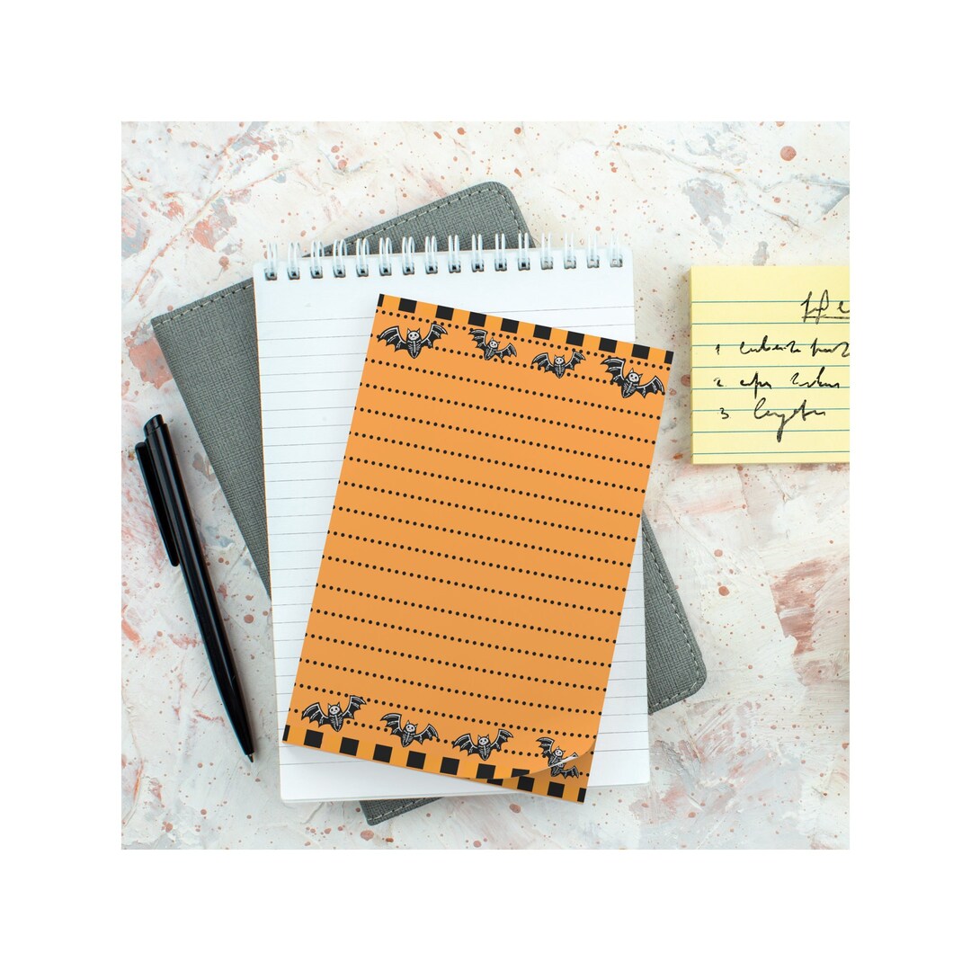 Skeleton Bats 4x6 Post-it® Notes-orange Sticky Notes for Halloween ...