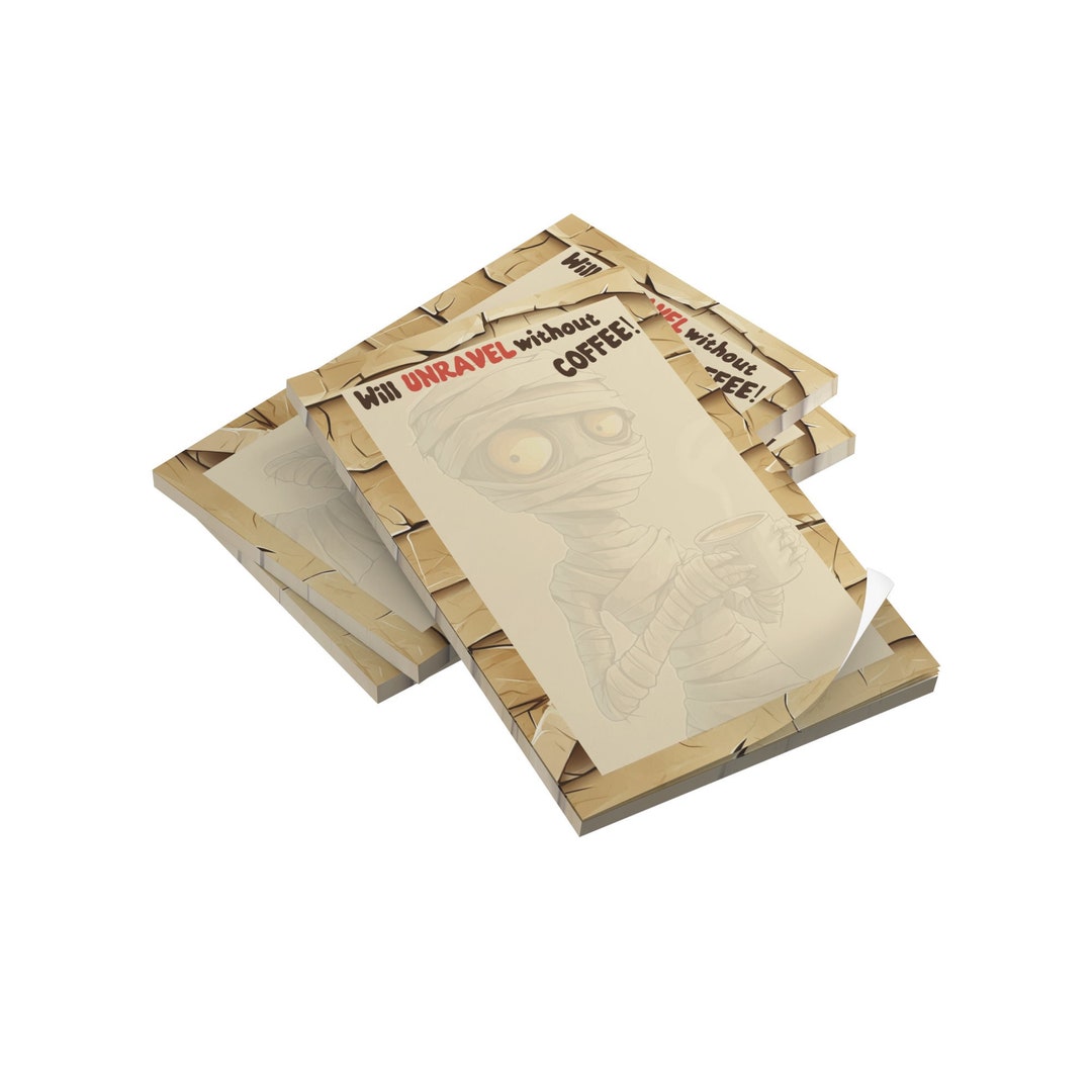 Mummy Needs Coffee 4x6 Post-it® Notes-funny Halloween Mummy Sticky ...