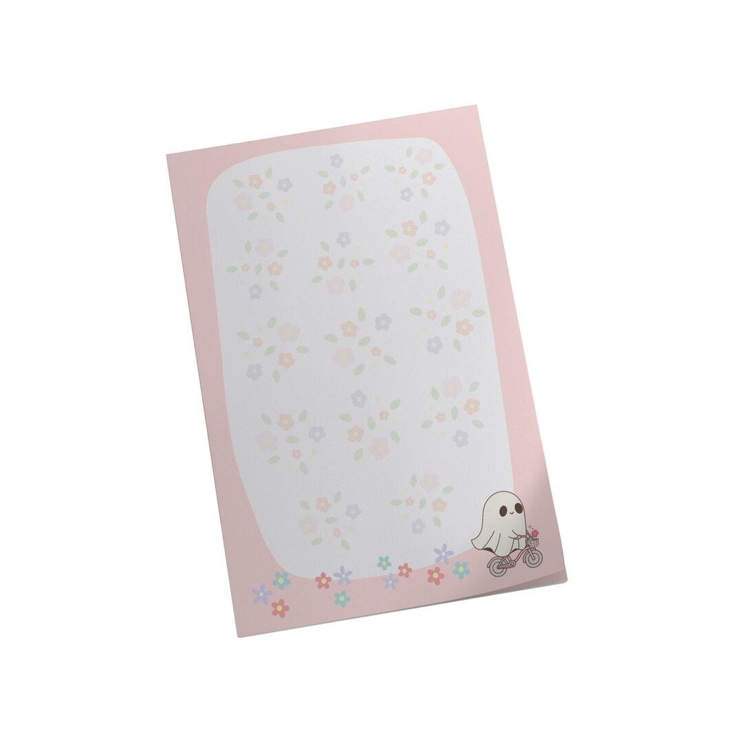 Biking Ghost 4x6 Post-it® Notes- Cute Happy Ghost Riding a Bike Notepad ...