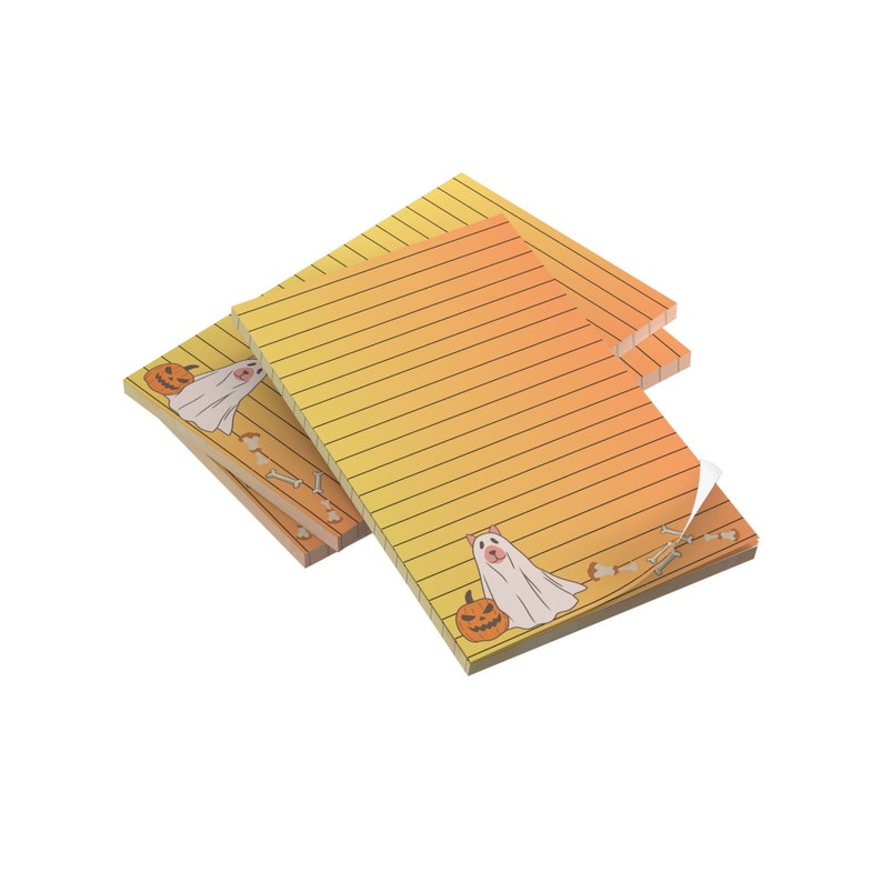 Ghost Dog 4x6 Post-it® Notes, Cute Ghost Dog Halloween Sticky Notes ...