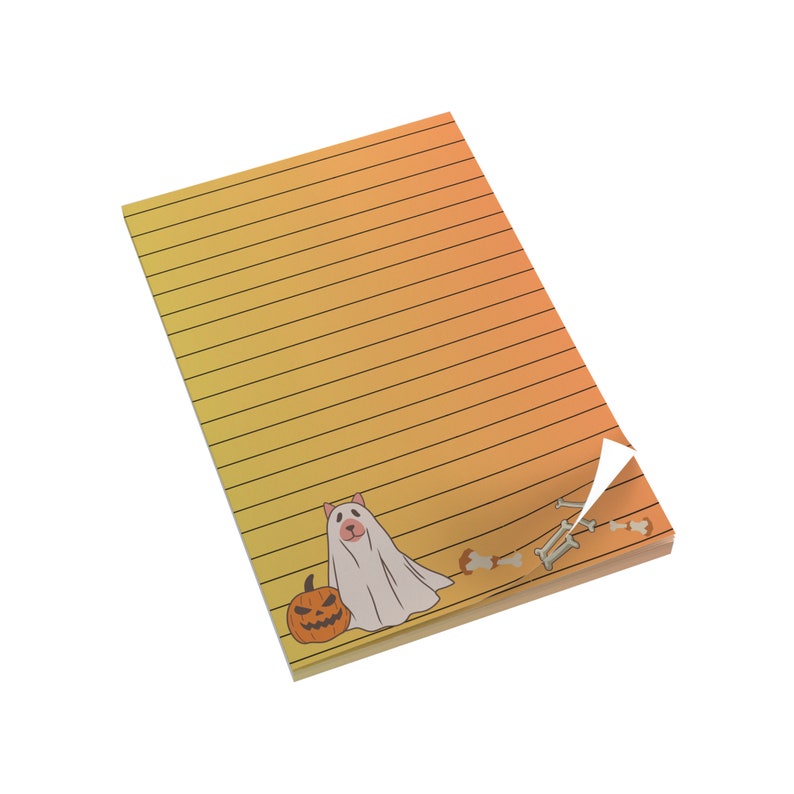 Ghost Dog 4x6 Post-it® Notes, Cute Ghost Dog Halloween Sticky Notes ...