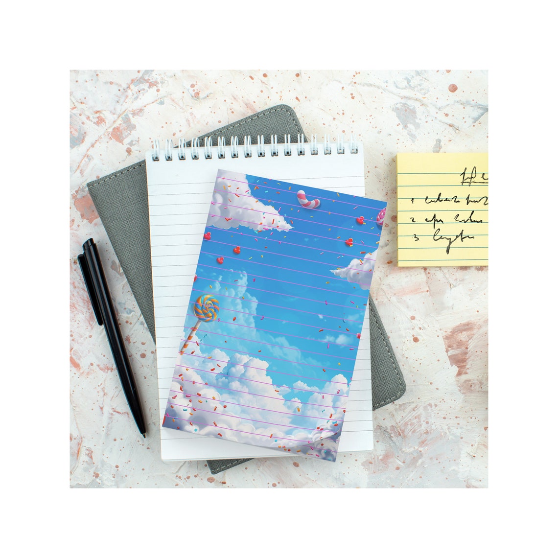 Candy Sky 4"x6" Post-it Notes-candy Sprinkles Sticky Notes, Cute Candy ...