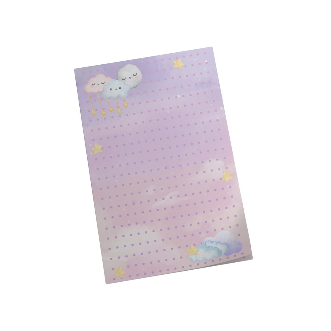 Clouds and Stars 4x6 Post-it® Notes-purple Notepad, Cute and Whimsical ...