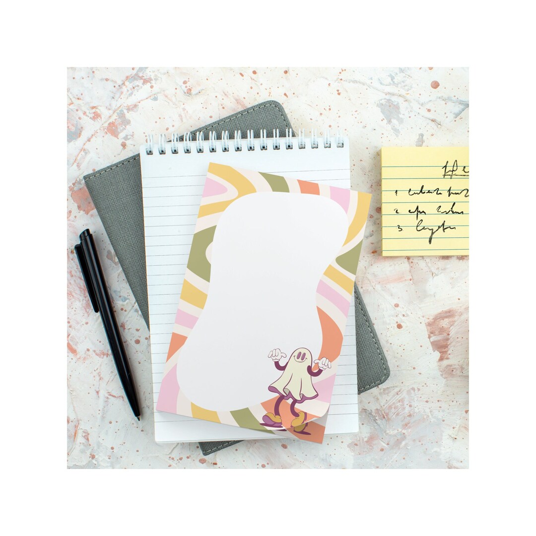 Retro Ghost 4x6 Post-it® Notes-retro Halloween Sticky Notes, Cute ...