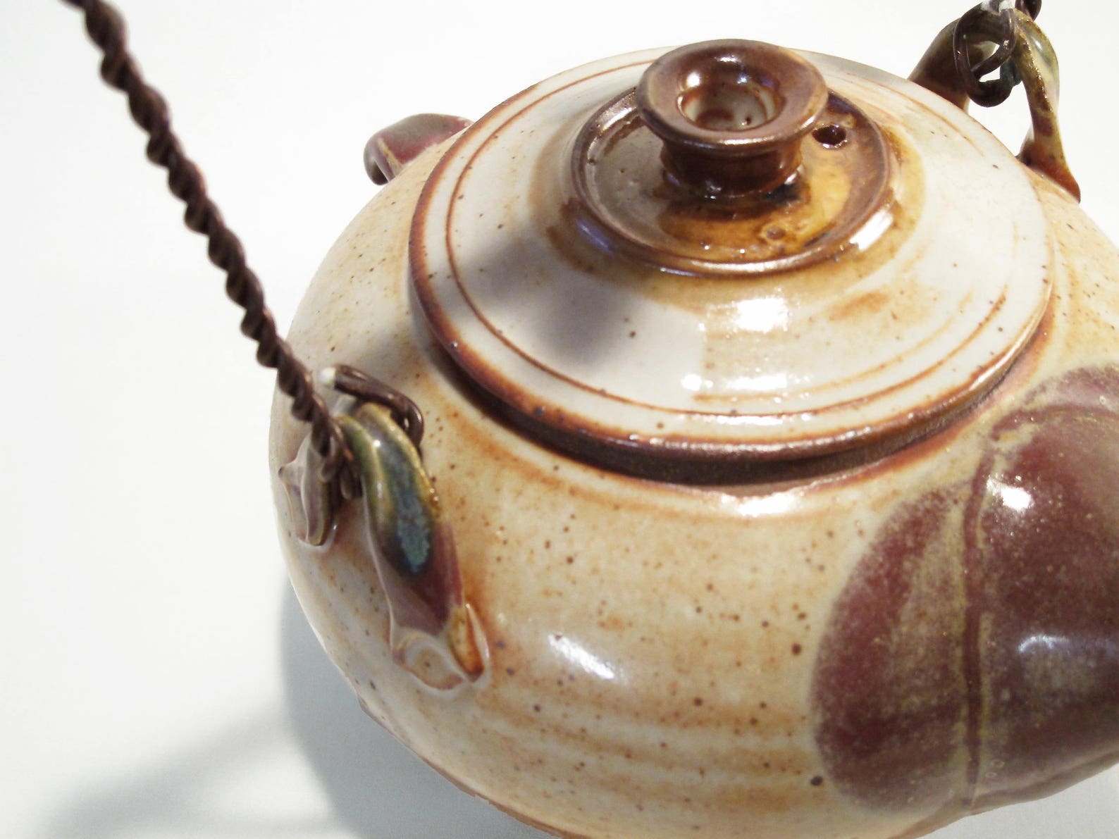 Stoneware Teapot - Large, Functional Stoneware Teapot With Chestnut ...