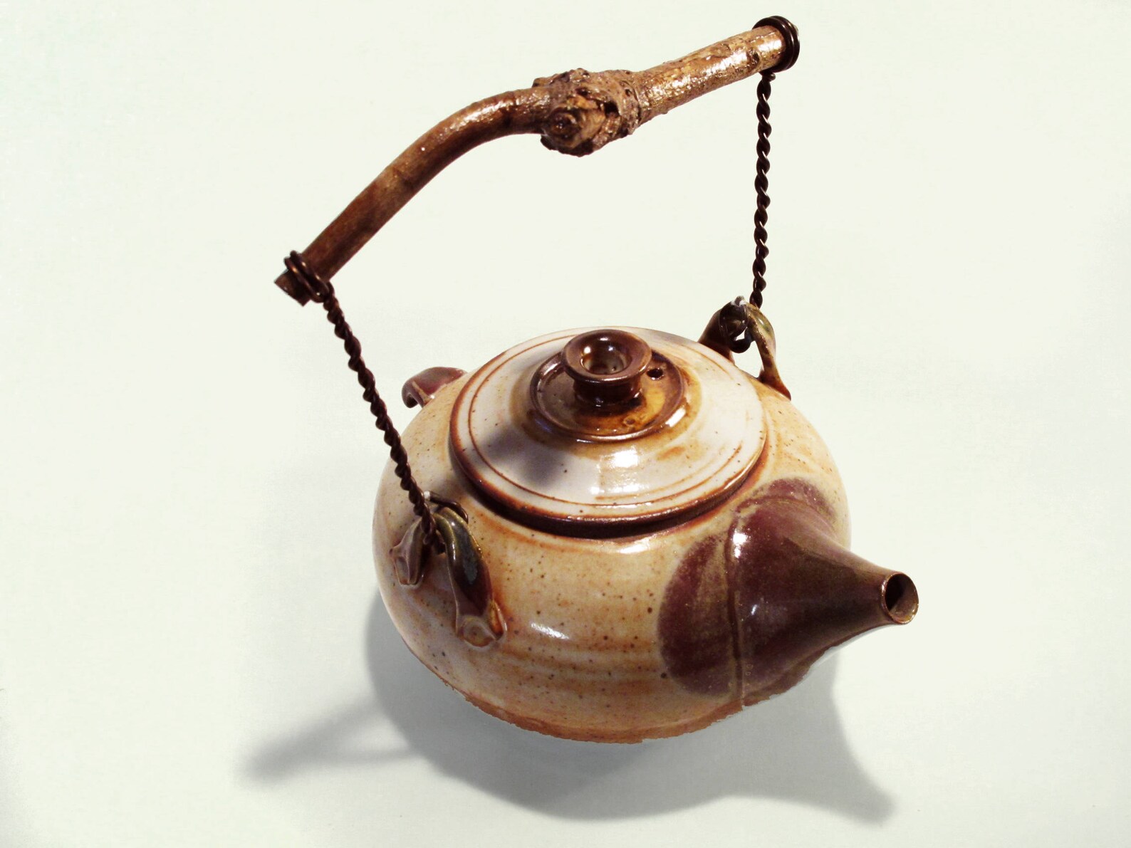 Stoneware Teapot - Large, Functional Stoneware Teapot With Chestnut ...
