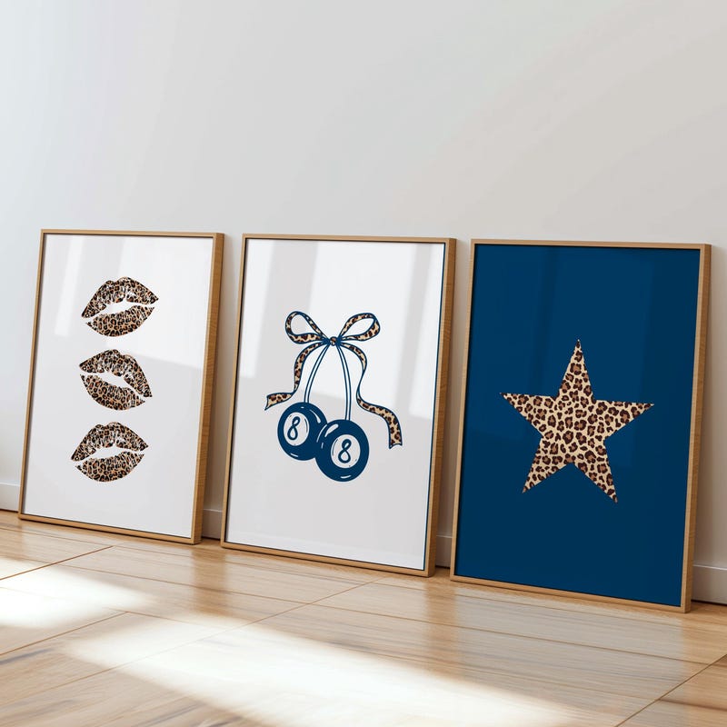 Cherry and Cheetah Wall Art - Etsy