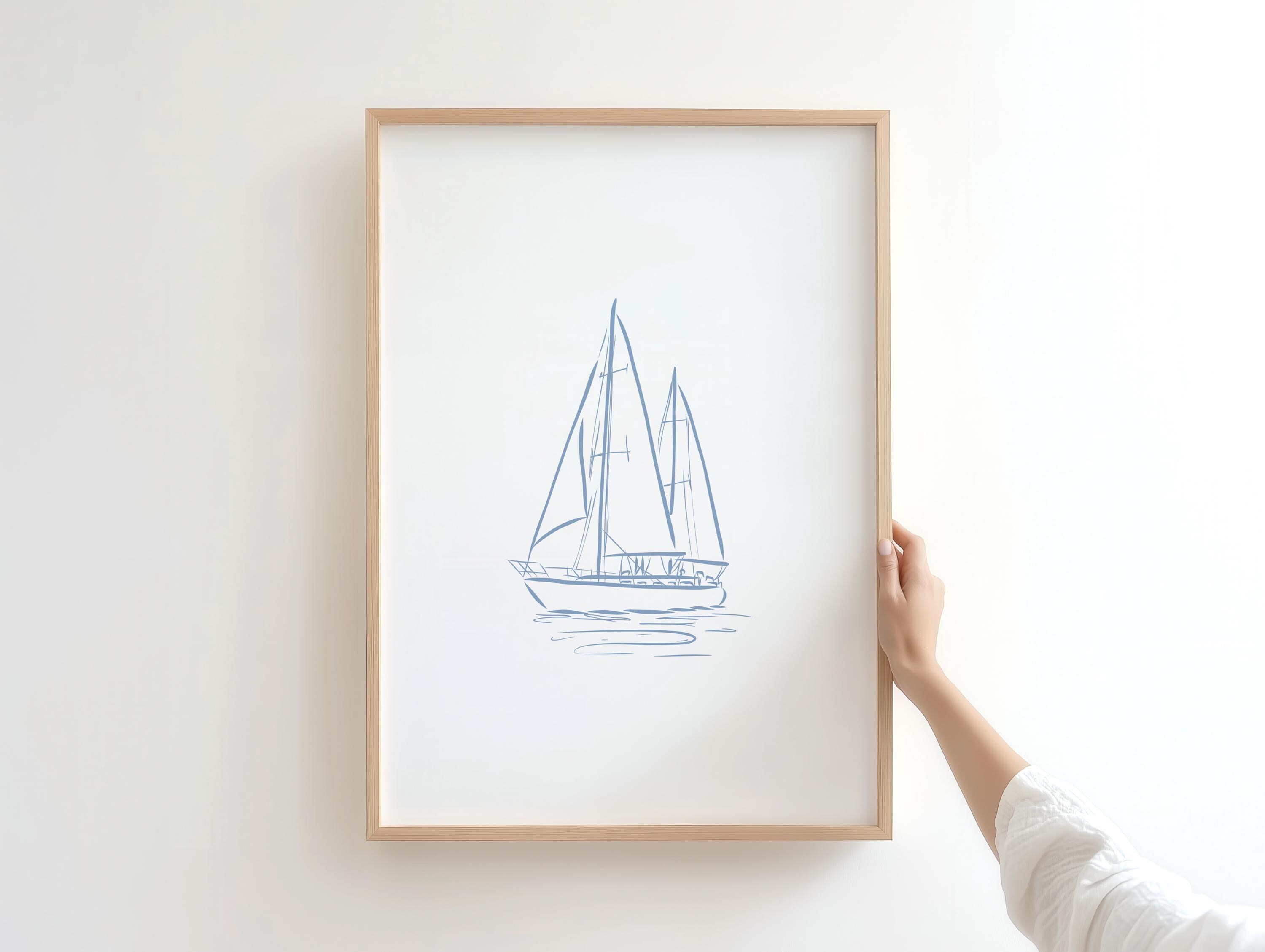 Coastal Prints Set of 6, Coastal Americana Prints, Red White and Blue ...