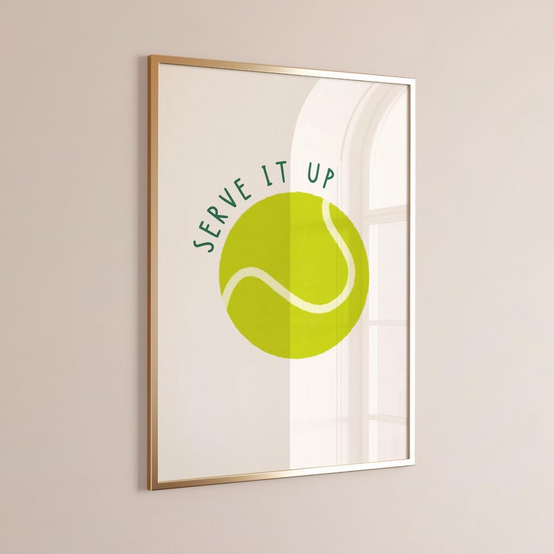 Tennis Wall Art Bundle, Game Set Match Printable Decor, Green Tennis ...