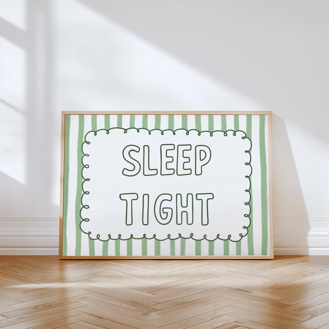 Bedroom Art Print, Sleep Tight Print Horizontal, Above the Bed Print ...