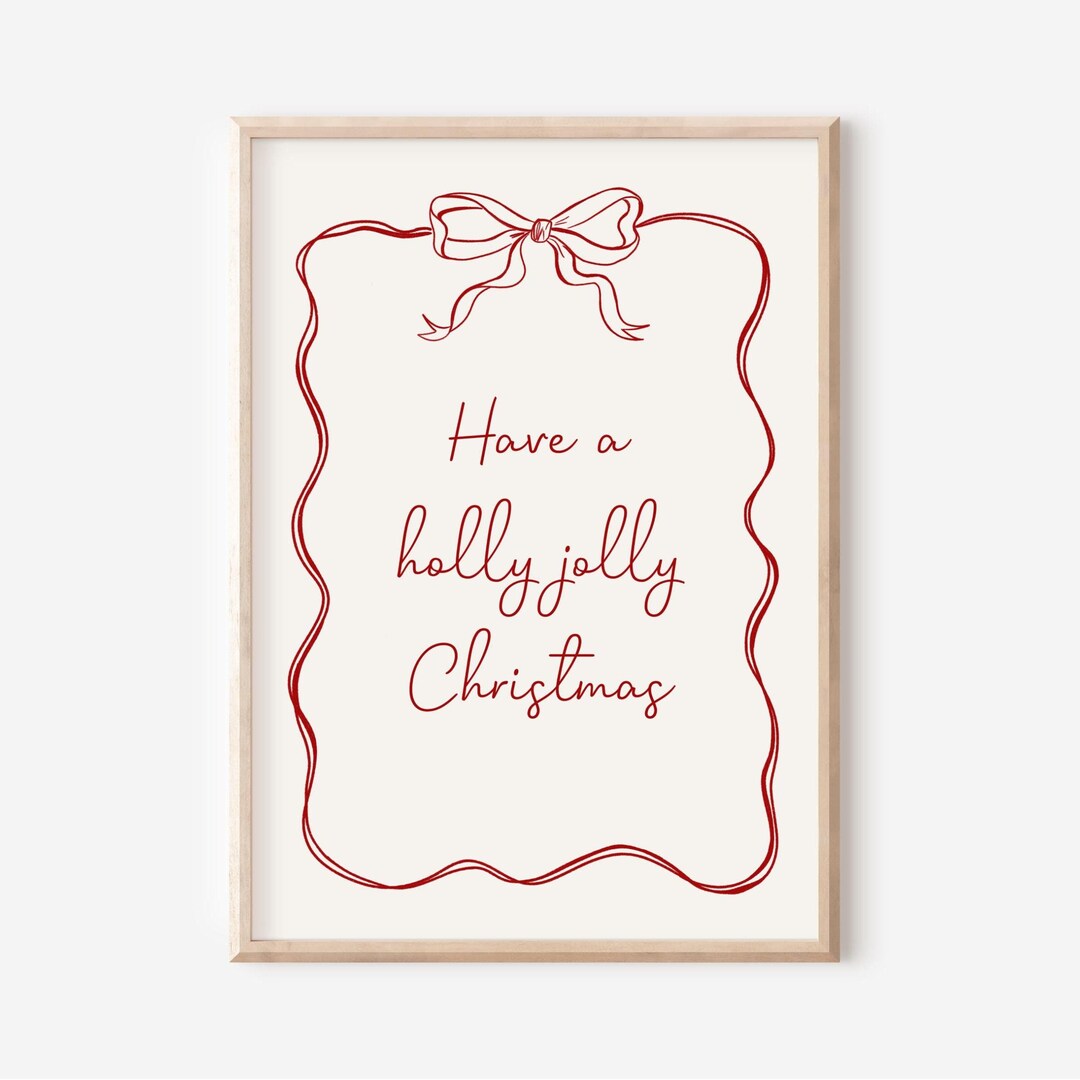 Have a Holly Jolly Christmas Print, Trendy Christmas Wall Art, Festive ...