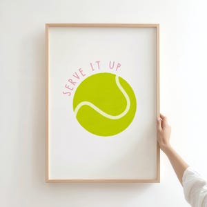 Preppy Tennis Gallery Wall Art Set: Pink & Green Retro Prints (digital ...