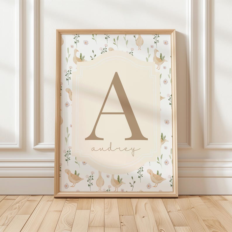 Custom Initial and Name Printable Art, Personalized Baby Name Print ...