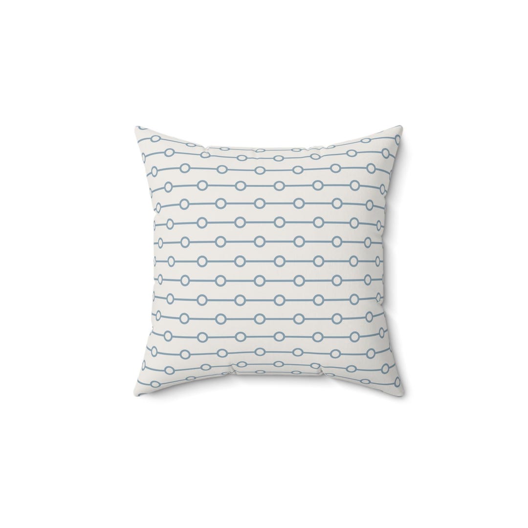 Blue Circle Pillow, Blue Chain Pillow, Modern Farmhouse Pillow, Blue ...