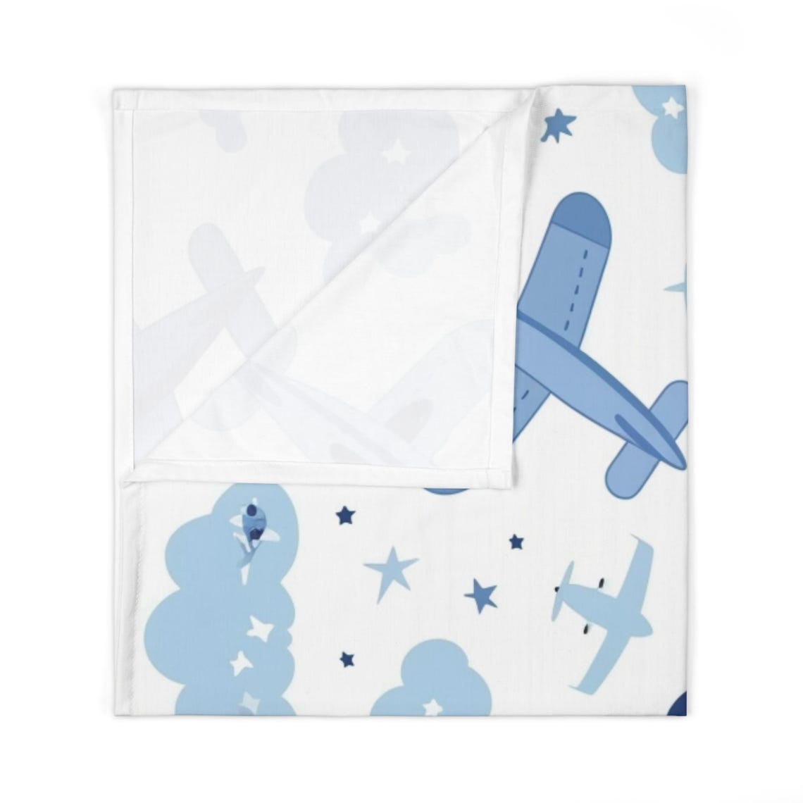 Airplane Baby Blanket, Cloud Baby Blanket, Blue Baby Blanket, Blue ...