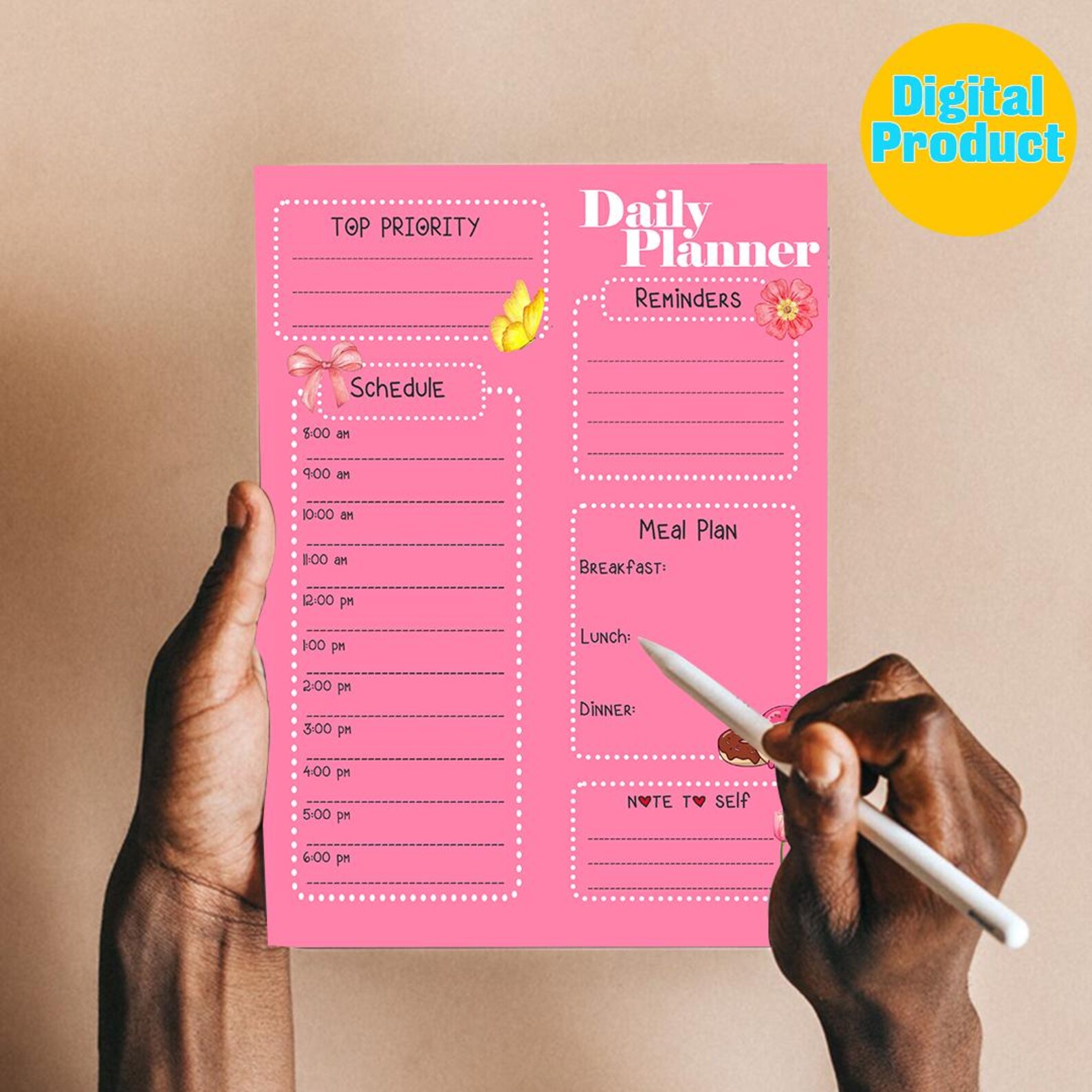 Digital Productivity Notepad/ Daily Planner / ADHD Inspired / Daily ...