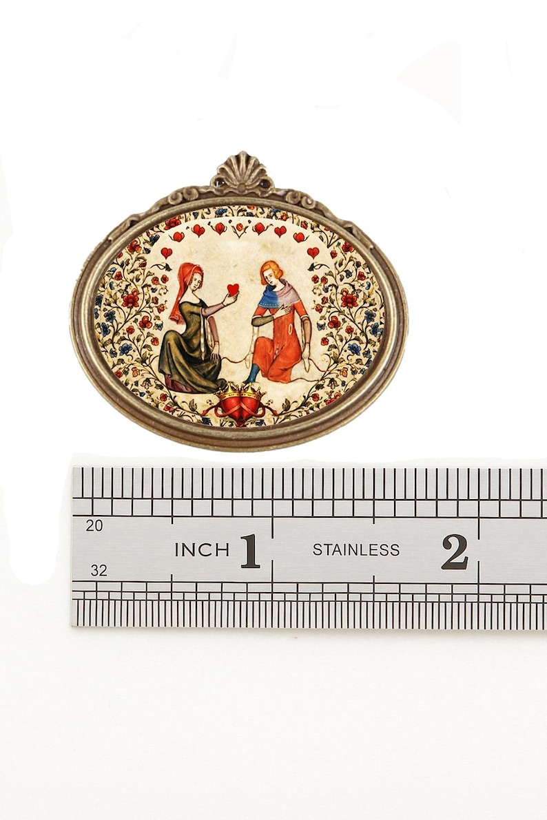 Medieval Heart Brooch – Courtly Love Valentine, Gothic Romance Pin - Etsy