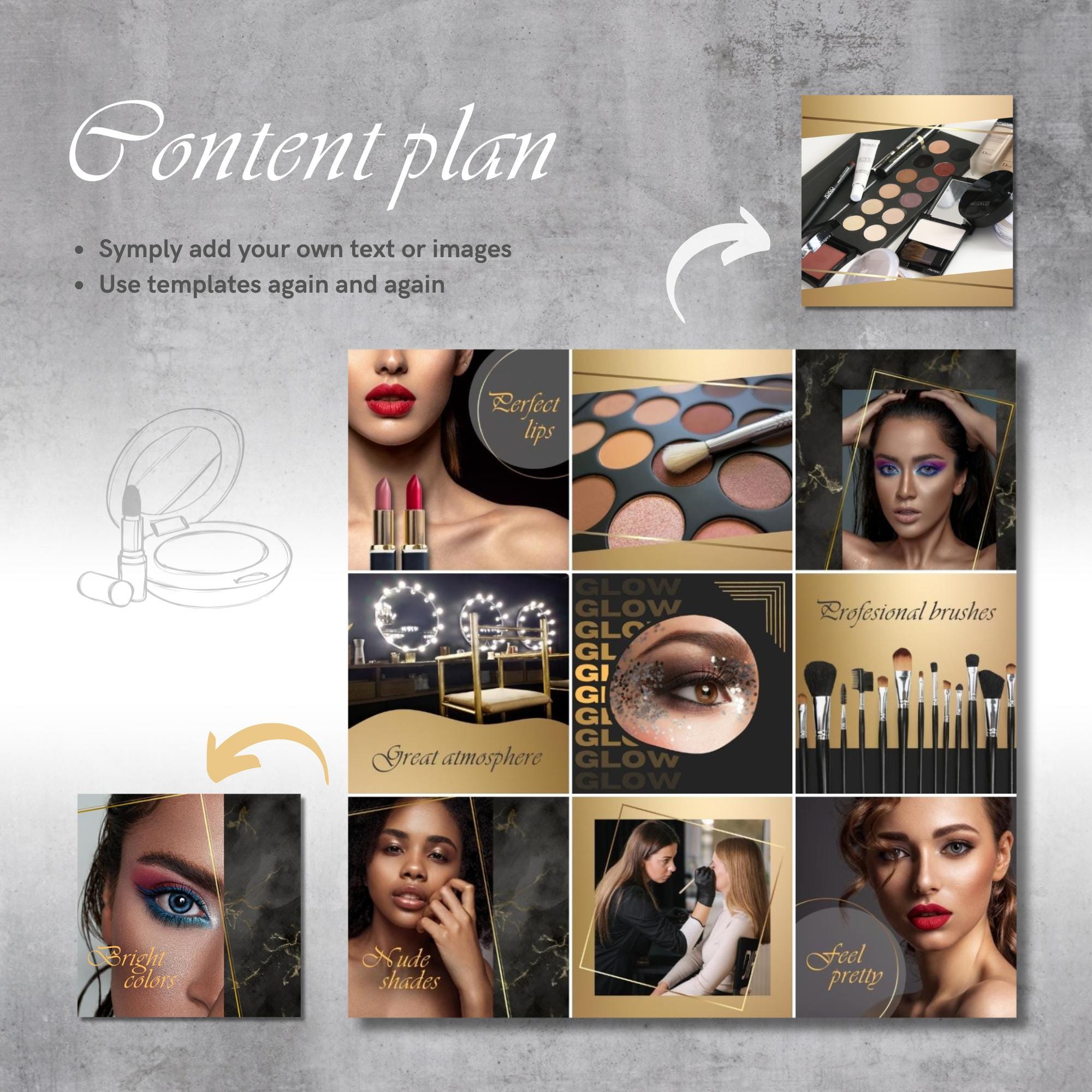 Makeup Artist Instagram Post Templates - Etsy