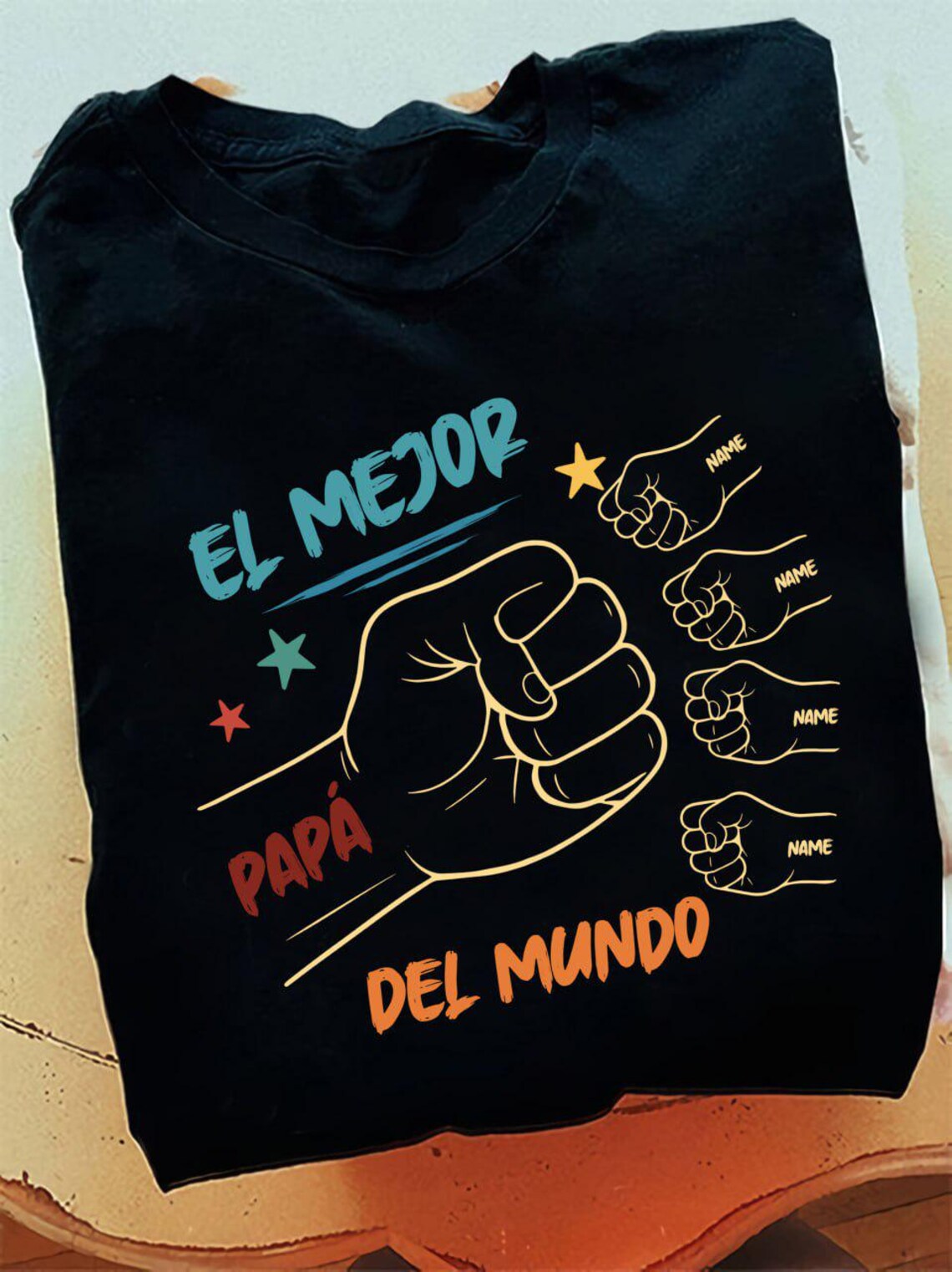 Personalized Toddler Kid El Mejor Papa Del Mundo Fist Bump Bundle Png ...