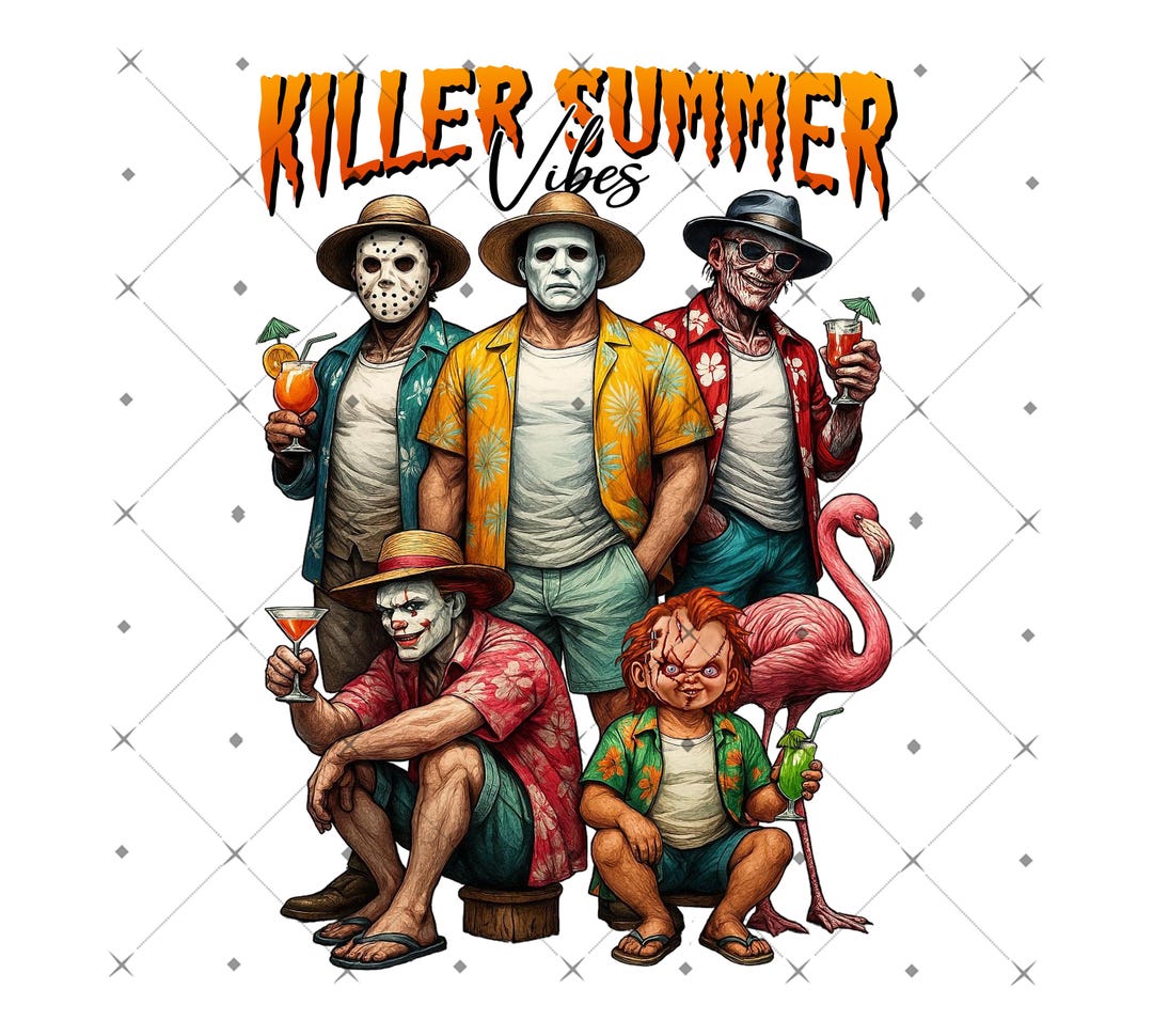 Funny Horror Summer PNG: Killers Pool Party Vibes (digital Download) - Etsy