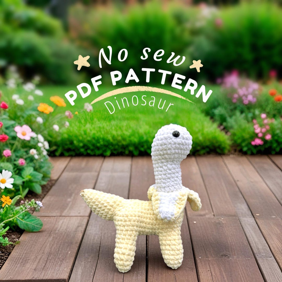 Bananasaurus Dinosaur NO SEW Crochet Pattern, Amigurumi Crochet Pattern ...