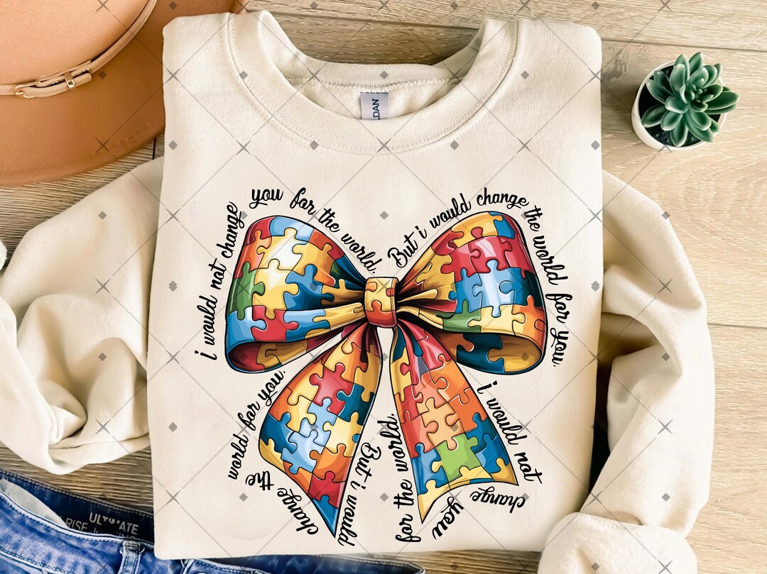 Austim Coquette Png, Autism Awareness Png, Coquette Bow Autism Png ...