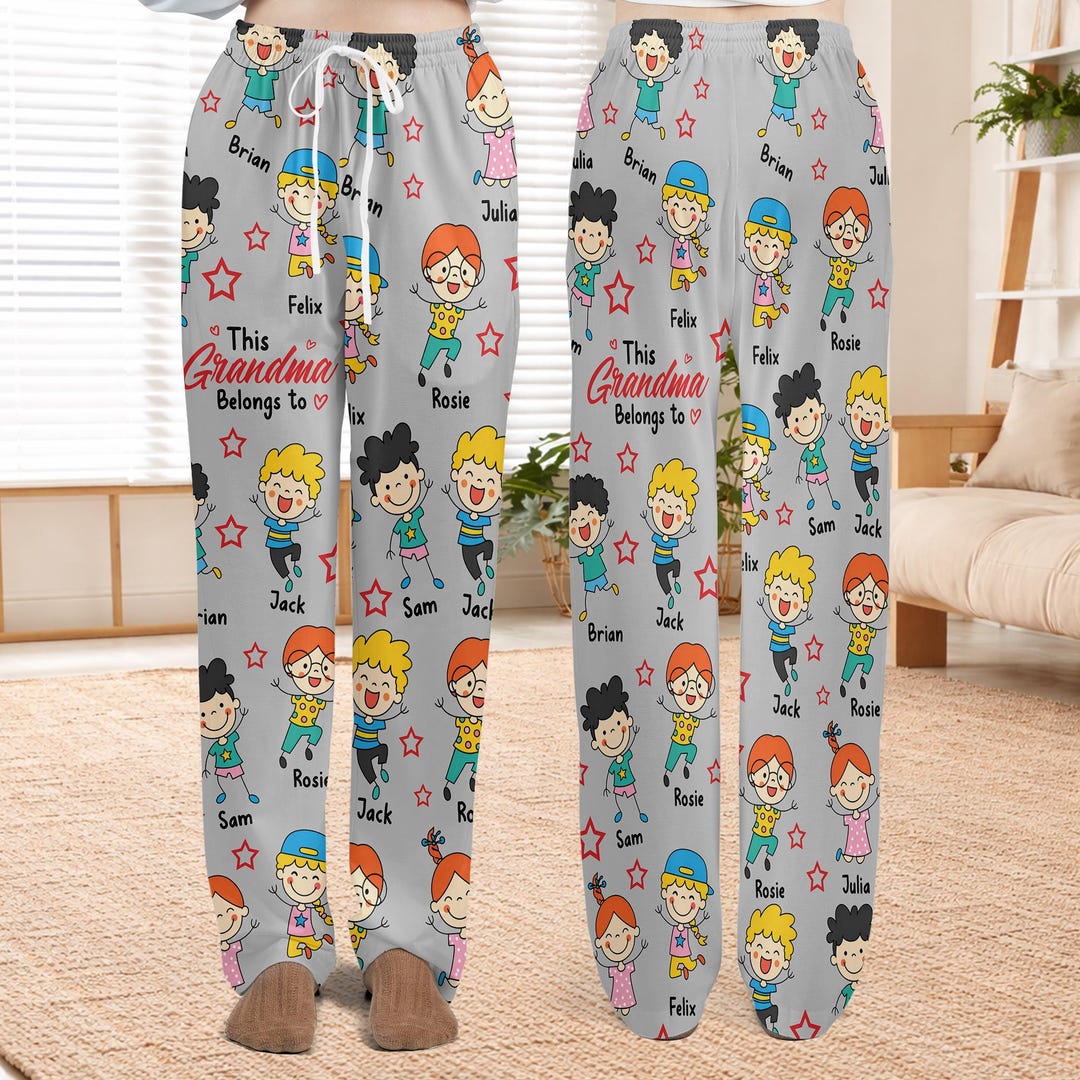 Custom Grandma Pajama Pants, Personalized Nana Mimi Pjs, Mom Pajamas - Etsy