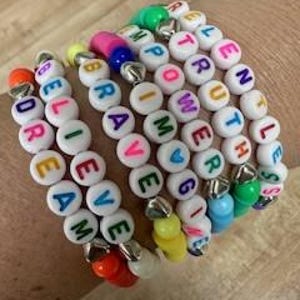 Motivation Word Bead Bracelet - Etsy