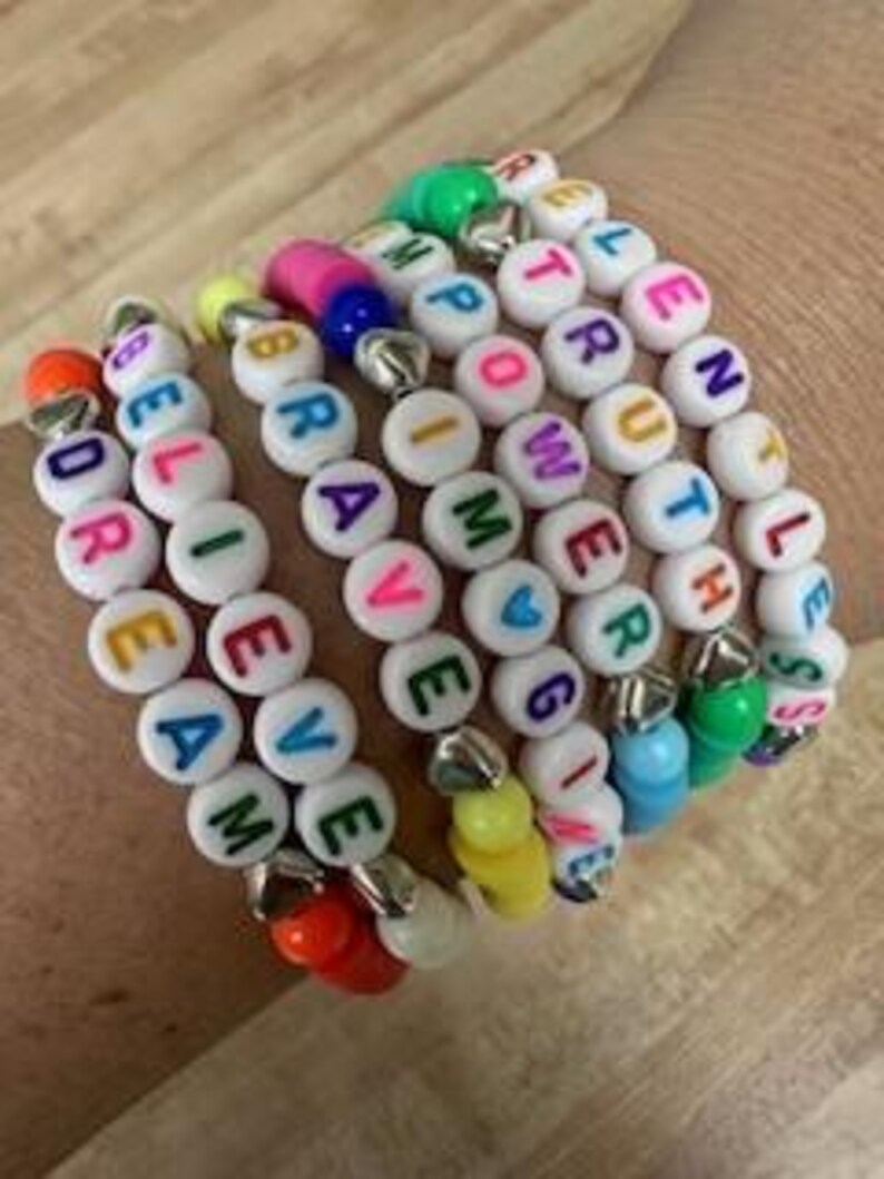 Motivation Word Bead Bracelet - Etsy