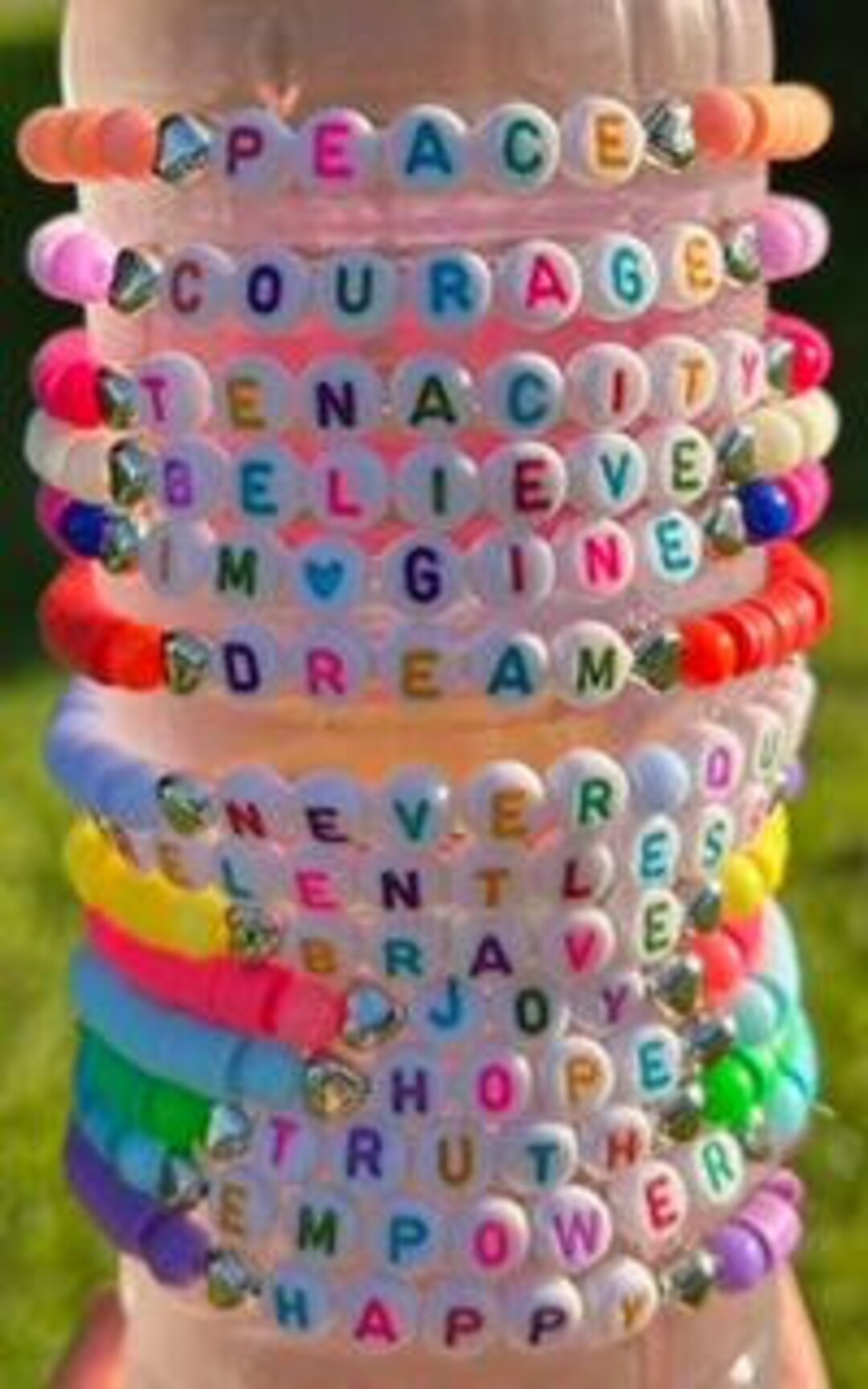 Motivation Word Bead Bracelet - Etsy