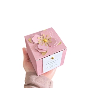 Custom Pink Floral Favor Boxes: Elegant Wedding Candy Gift - Etsy