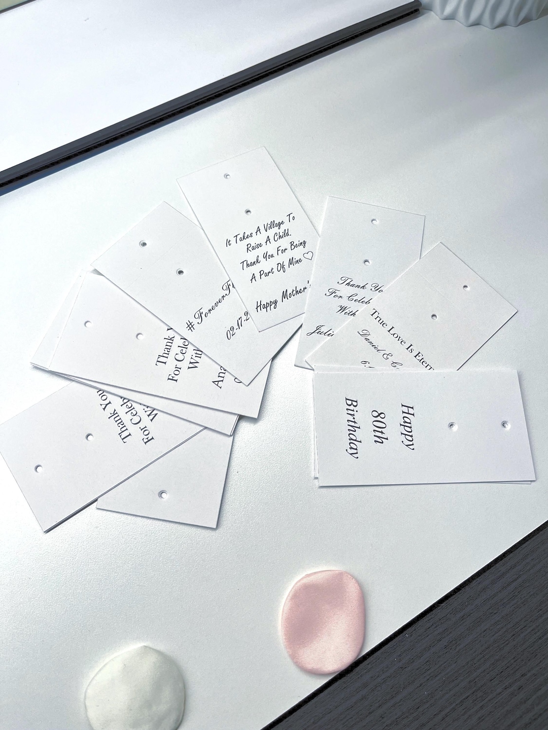 Personalized Tags, Custom Cards for Wedding, Birthday, Anniversary ...