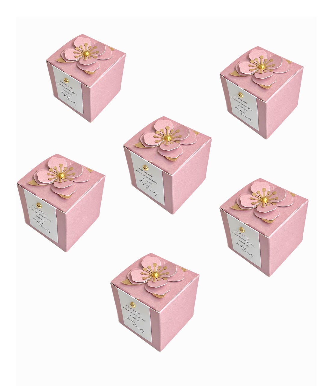 Pink Floral Favor Boxes: Elegant Wedding Party Candy Box - Etsy