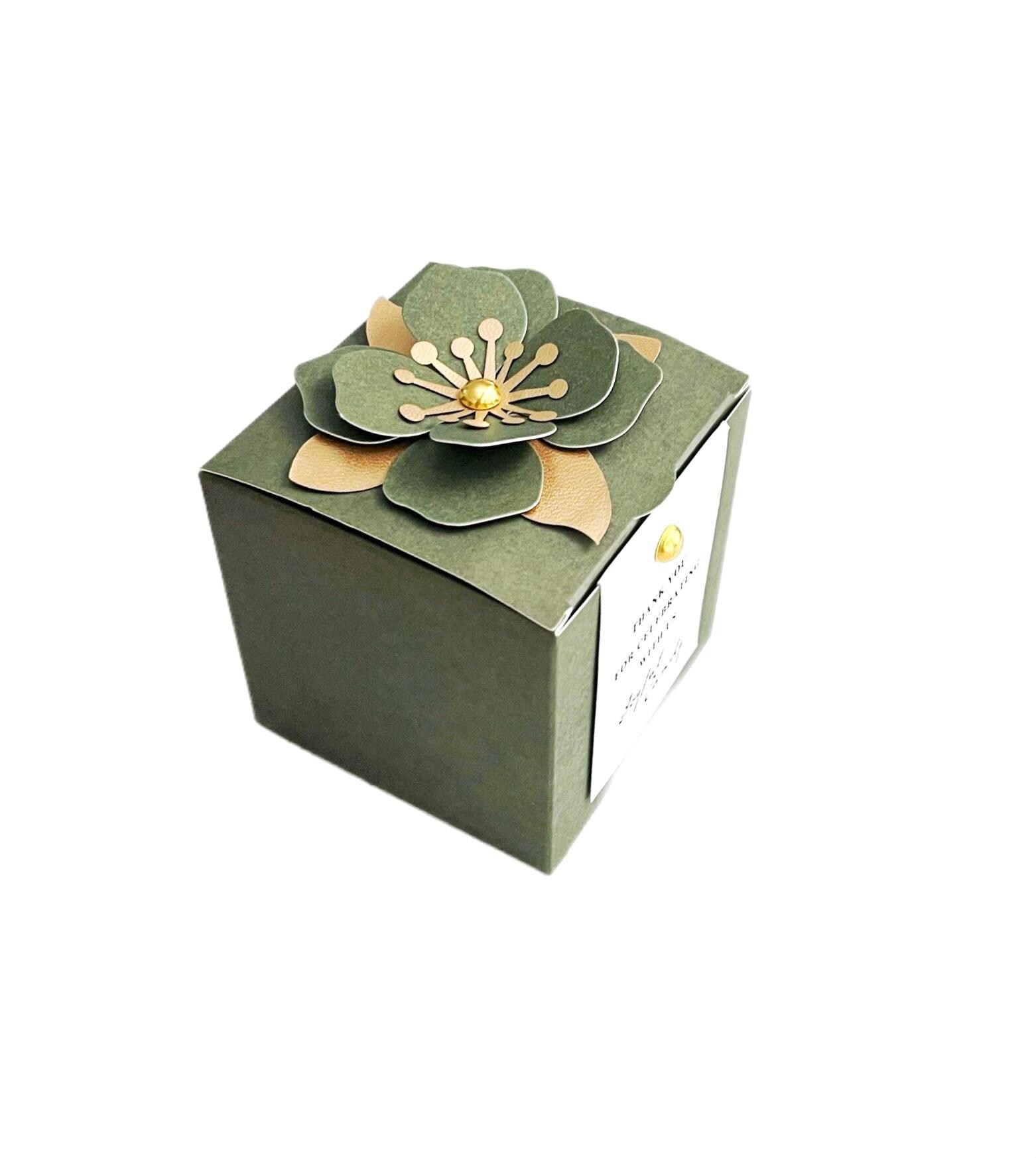 20 Green Floral Wedding Favor Boxes: Elegant Candy Gift Boxes for ...