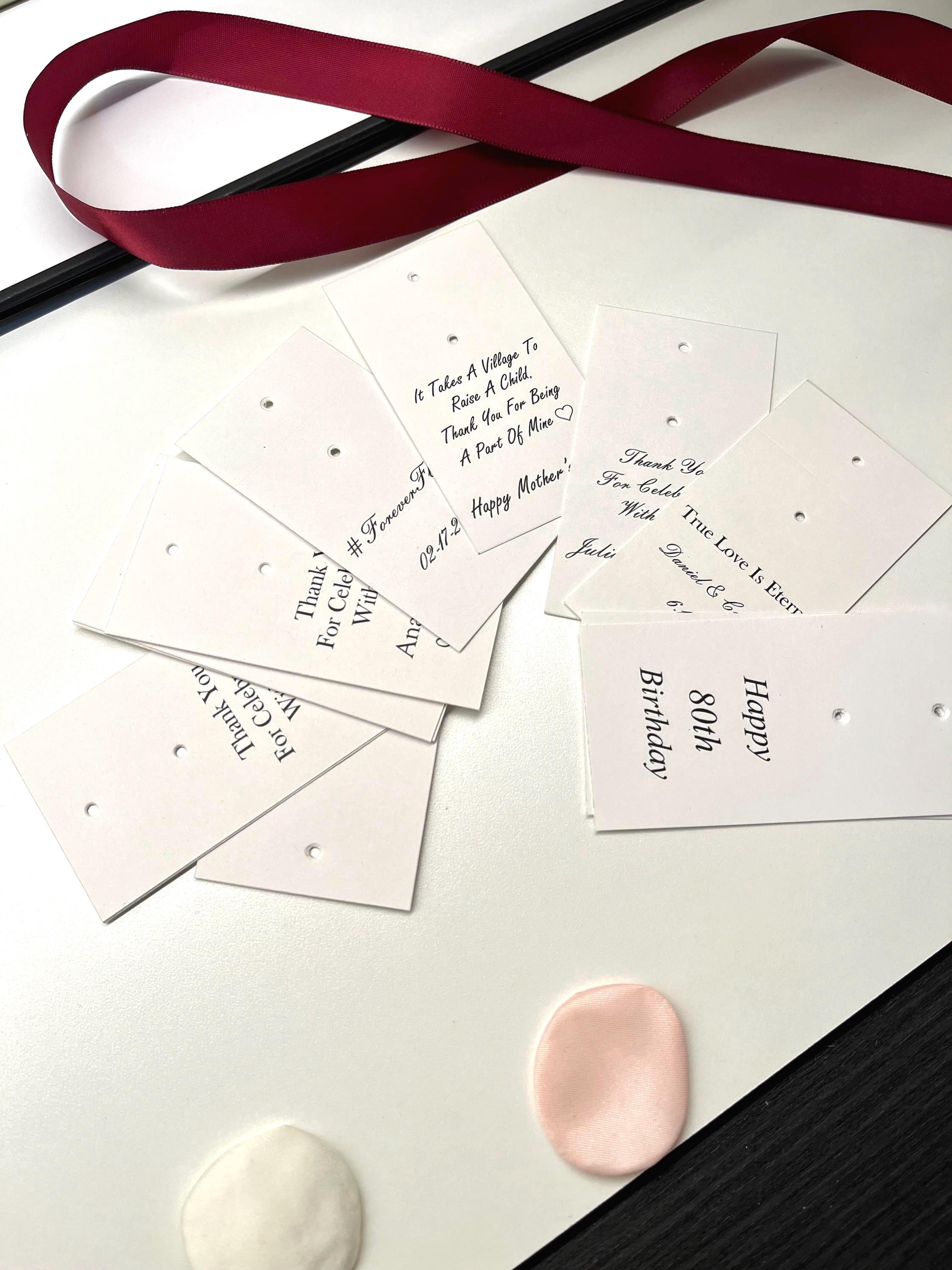 Personalized Tags, Custom Cards for Wedding, Birthday, Anniversary ...