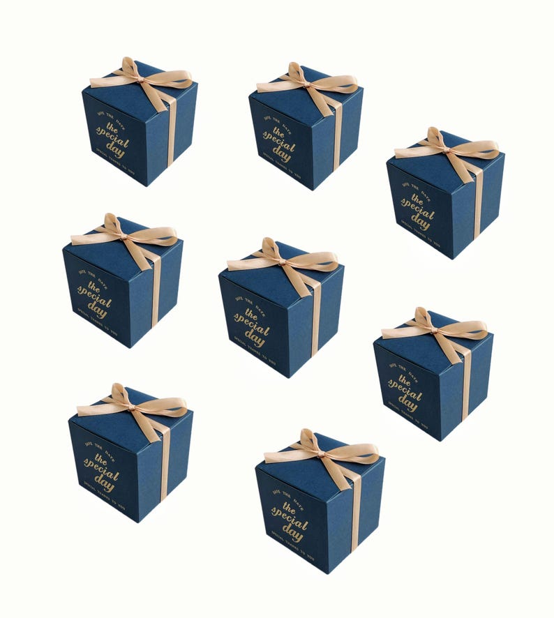 20PCS Navy Blue Gift Favor Boxes Custom Candy Guest Favor Boxes for ...