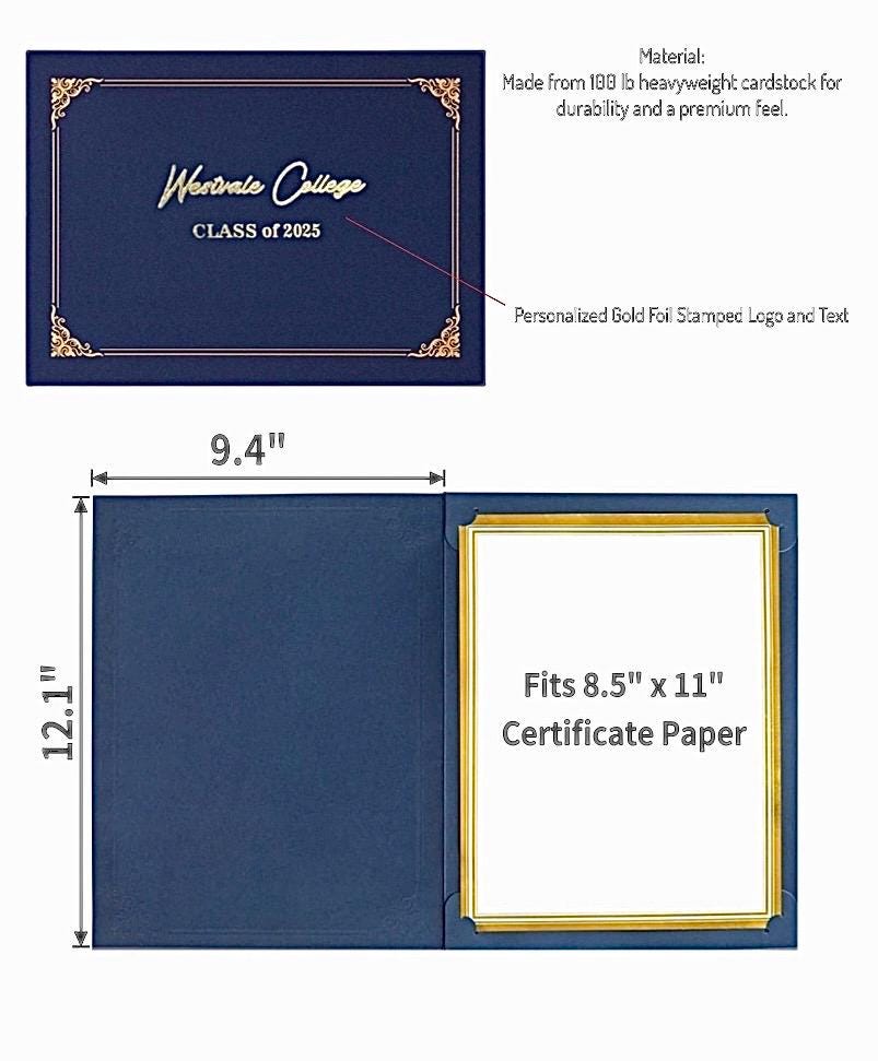 Personalized Graduation Certificate Holder: Custom A4 Diploma Protector ...