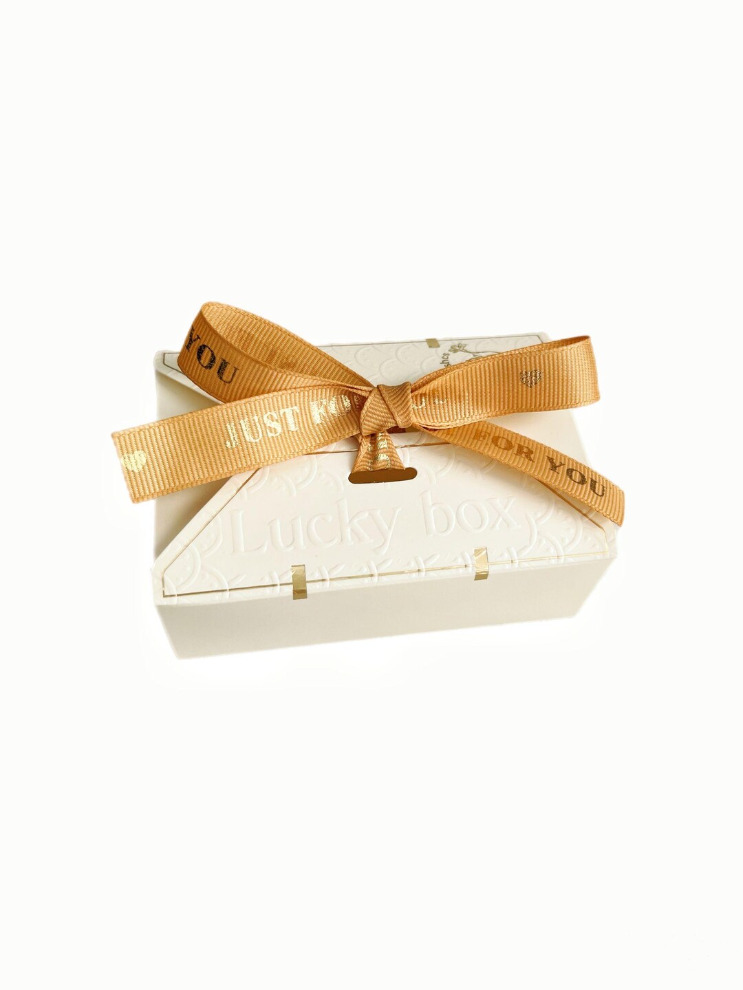 Ivory Favor Box With Gold Ribbon Custom Wedding Favor Box Elegant Party ...