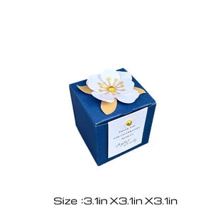 Custom Flower Elegant Wedding Favors Box, Navy Blue Candy Box, Floral ...