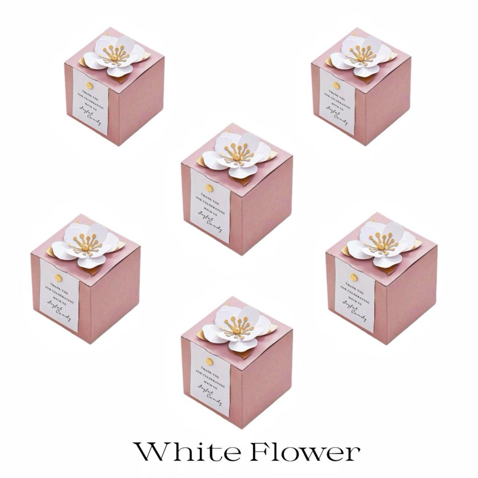 Custom Pink Floral Favor Boxes: Elegant Wedding Candy Gift - Etsy