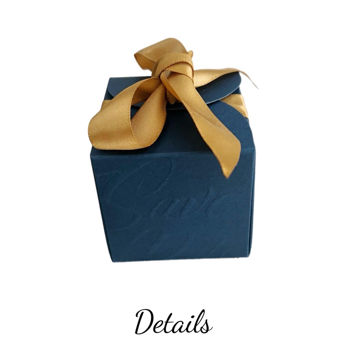 Navy Blue Favor Box With Burgundy Ribbon Custom Wedding Favor Box ...