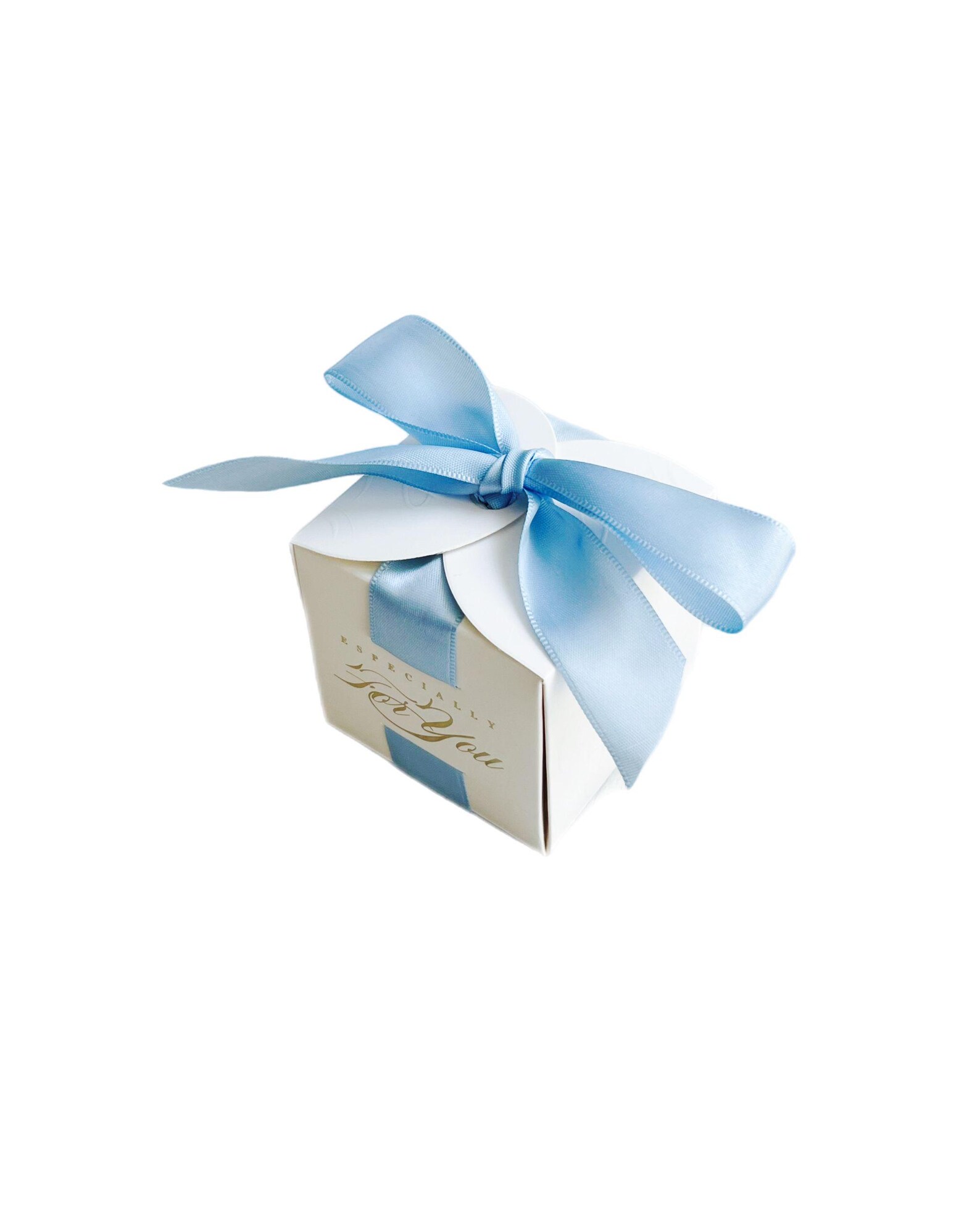 White Favor Box W Blue Ribbon,custom Wedding Favor Box Elegant Party ...