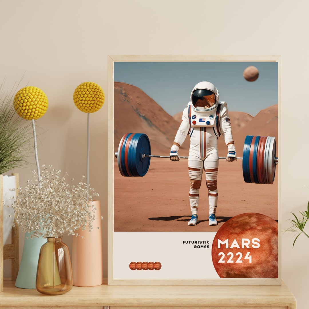 Futuristic Olympic Games on Mars 2224 Weightlifting Scene Unique Sports ...