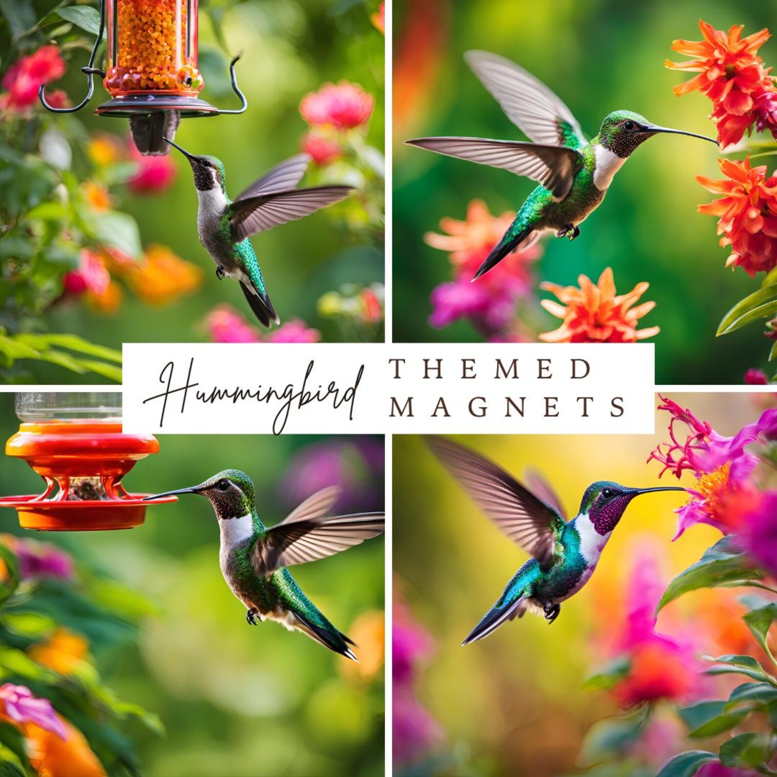Hummingbird Magnets Set of 4 - Etsy