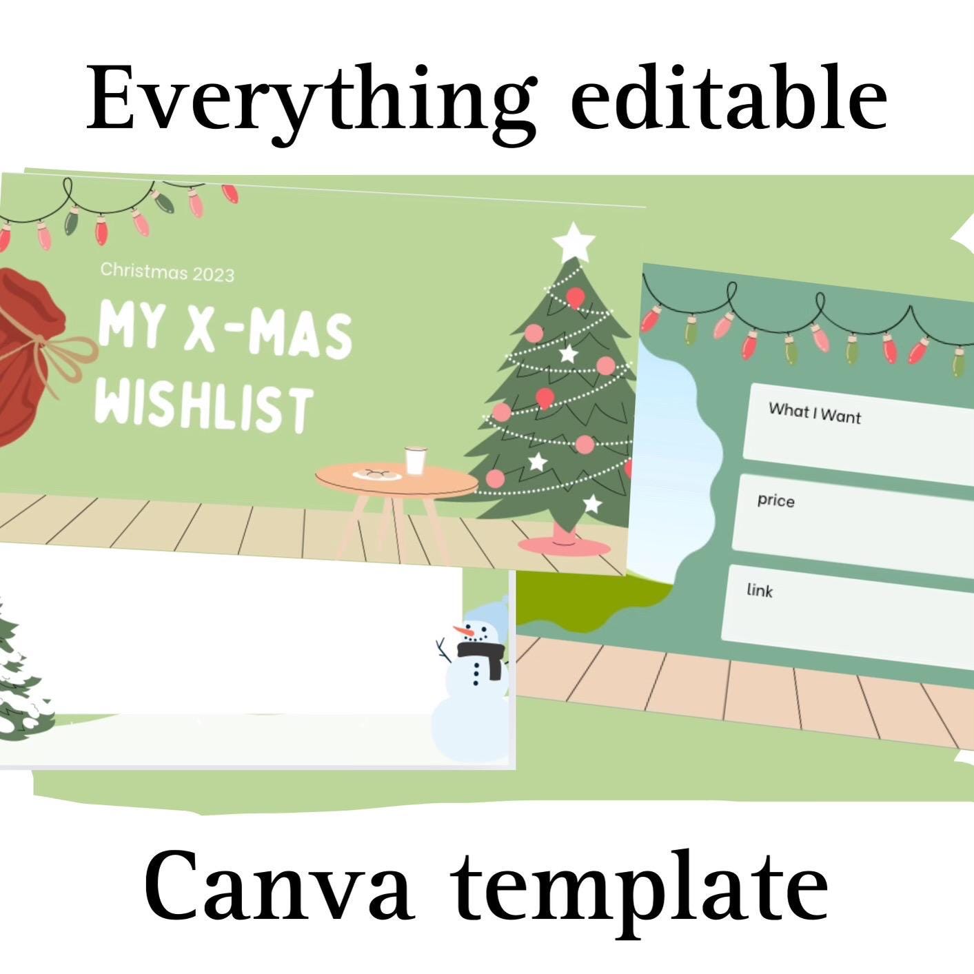 Christmas Digital Editable Canva Presentation Template - Etsy