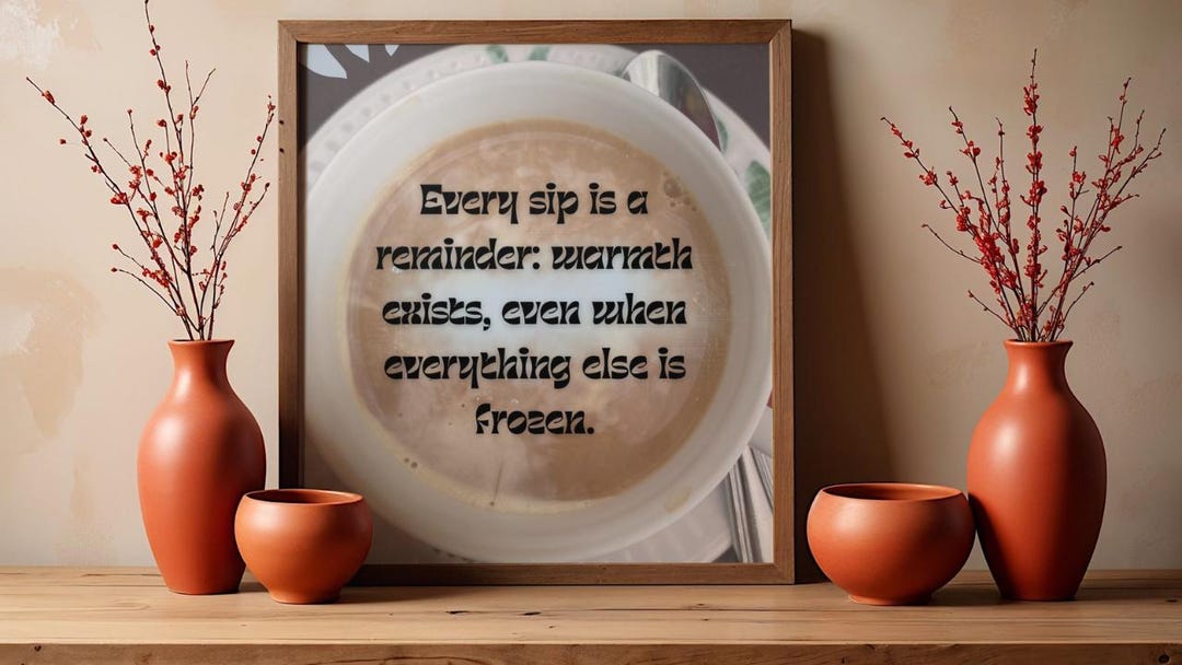 Every Sip is a Reminder — Cozy Aesthetic Print | Winter Quote Poster ...