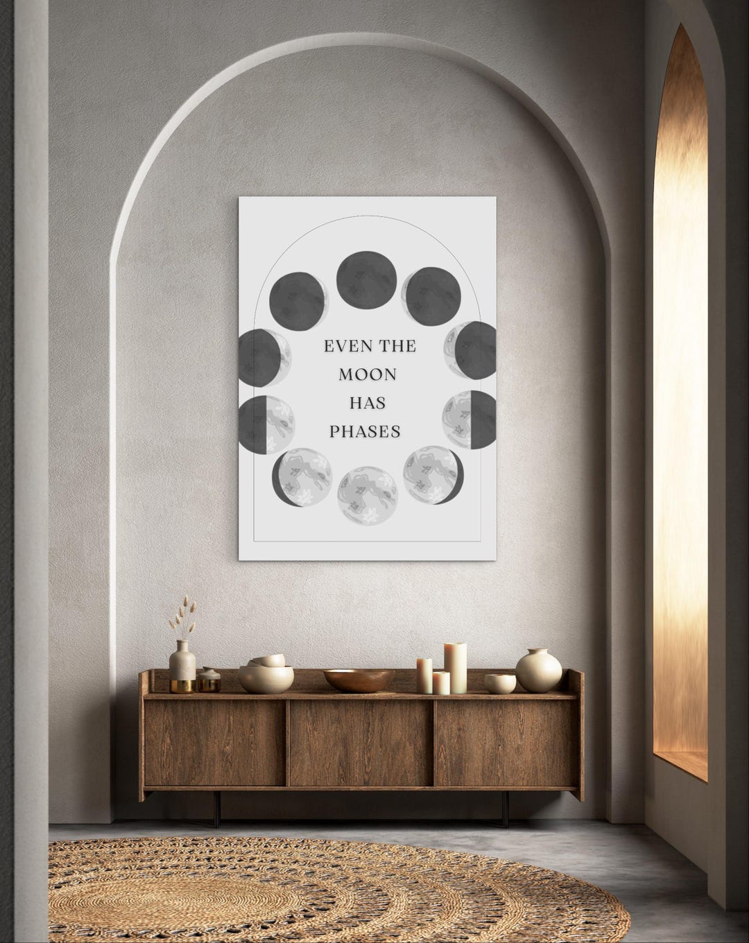 Minimalist Moon Phase Poster – “even the Moon Has Phases ...