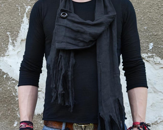 Distressed Black Hooded Scarf: Post-apocalyptic Halloween Burning Man ...