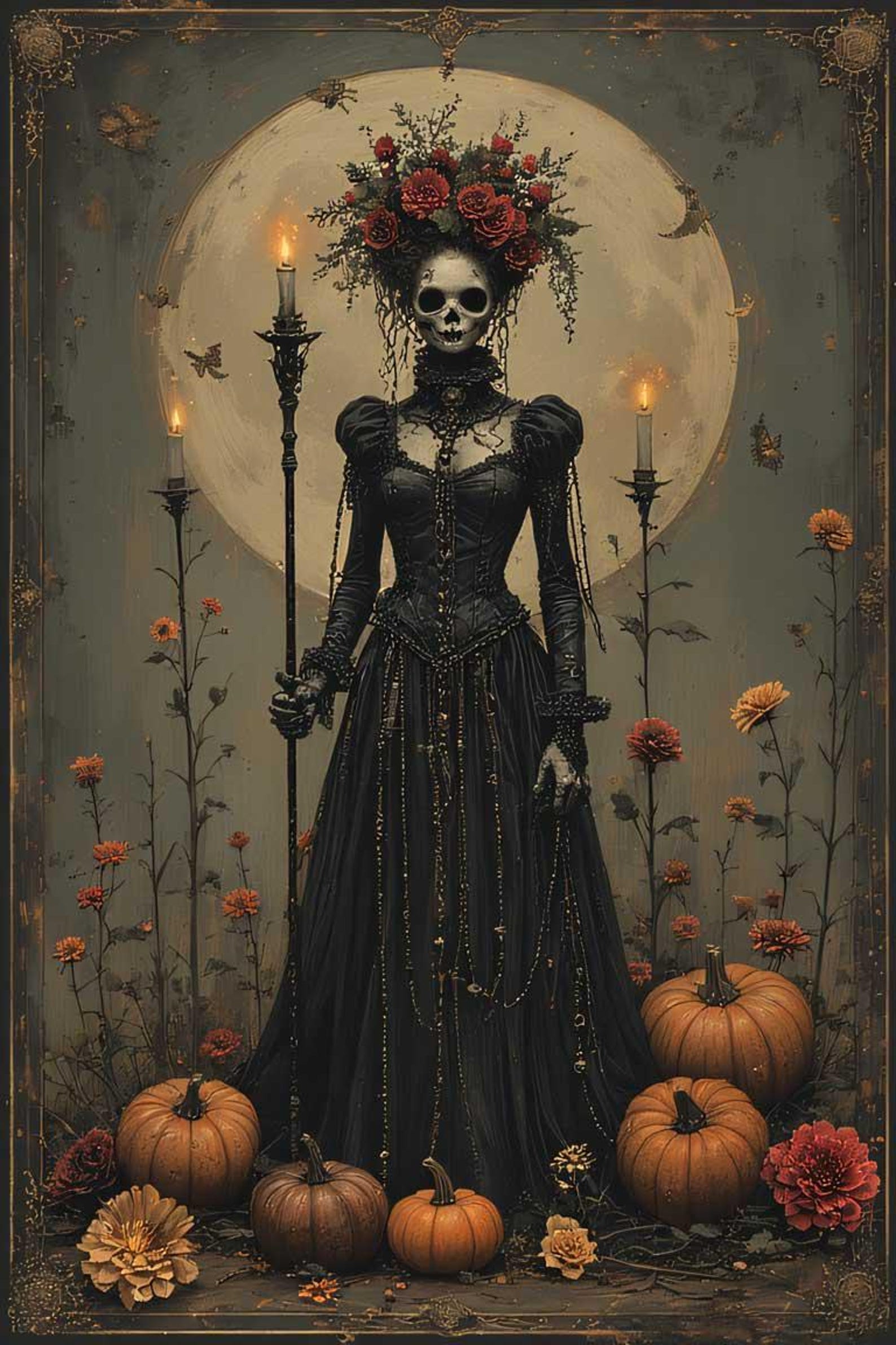 Halloween Digital Prints - 3 Scary Art Prints With Pumpkins - Etsy